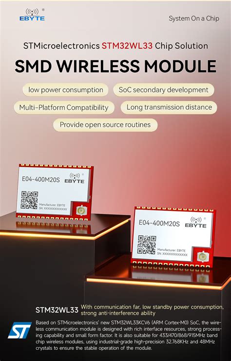 Ebyte E04 400m20s Wireless Module 433mhz Stm32wl33 Rf Transceiver Soc Low Power Consumption 3