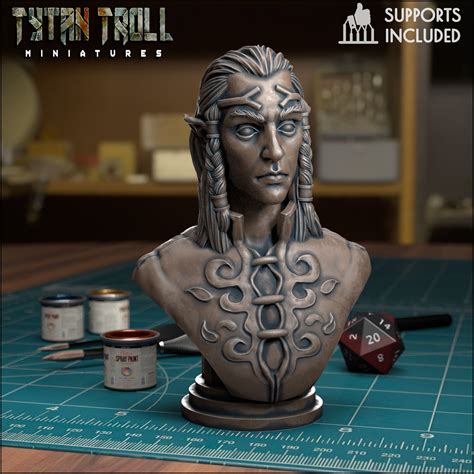 Download Stl File Elf Bust Pre Supported • 3d Printing Template ・ Cults
