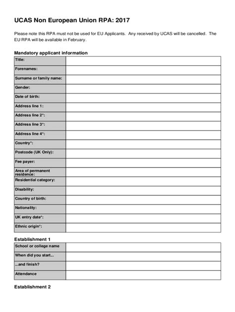 Fillable Online Ucas Applicant Guidance Document For Completion Of The Fax Email Print