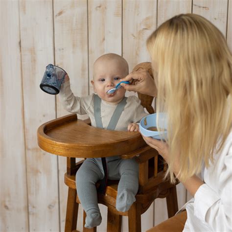 Baboo Dubenėlis Su Dangteliu Ir šaukšteliu 6 Mėn Mėlyna Gintarinė