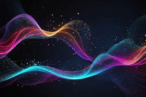 Premium Photo Abstract Dynamic Motion Lines And Dots Background With Colorful Particles