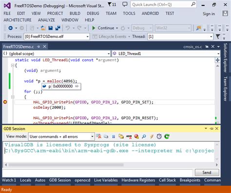 Using Freertos With Stm32 Devices And Visualgdb Visualgdb Tutorials