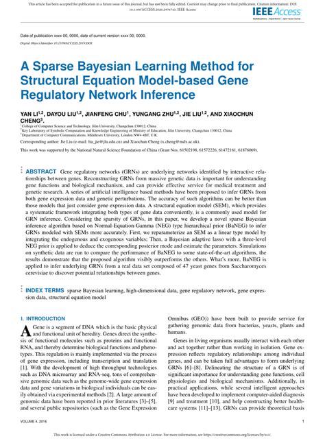 Pdf A Sparse Bayesian Learning Method For Structural Equation Model