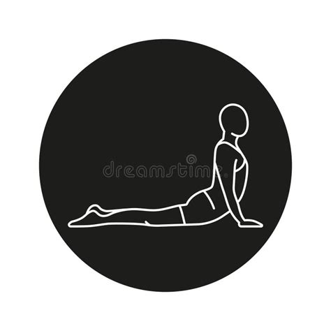 Bhujangasana Cobra Pose Line Icon A Man Does Yoga Stock Vector