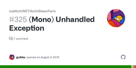 Mono Unhandled Exception · Issue 325 · Justarchinetarchisteamfarm