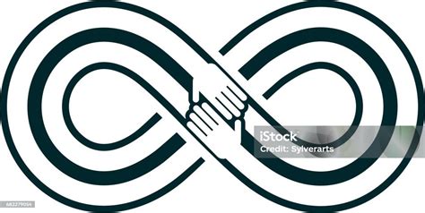 친구 영원히 영원한 우정 아름 다운 벡터 아이콘 인간의 손과 영원 루프의 두 기호를 함께 개념에 대한 스톡 벡터 아트 및 기타