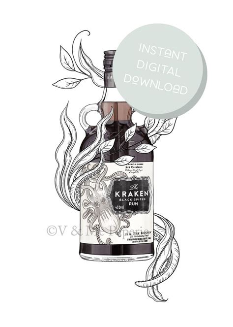 Kraken Rum Logo Tattoo