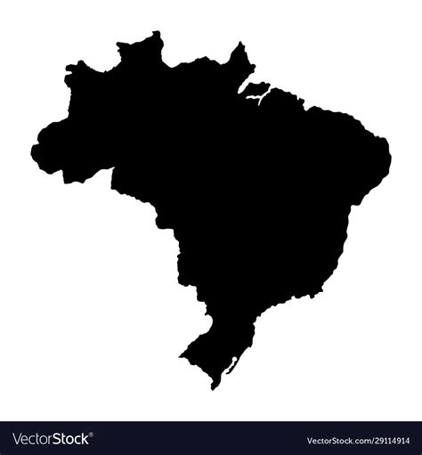 Brasil Map Silhouette Brazil Royalty Free Vector Image
