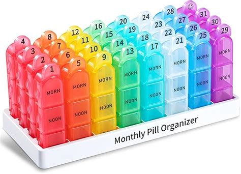 Zoksi Monthly Pill Organizer 3 Times A Day One Month Pill