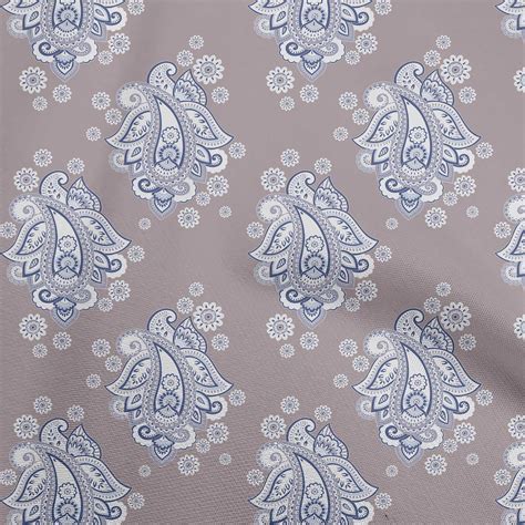 Oneoone Silk Tabby Medium Purple Fabric Asian Paisley Sewing Material