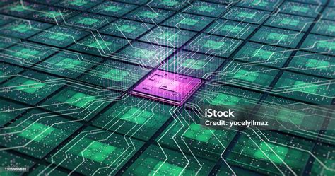 Advanced Ai Cpu Processors Analyzing Data Flow Data Processing Stock