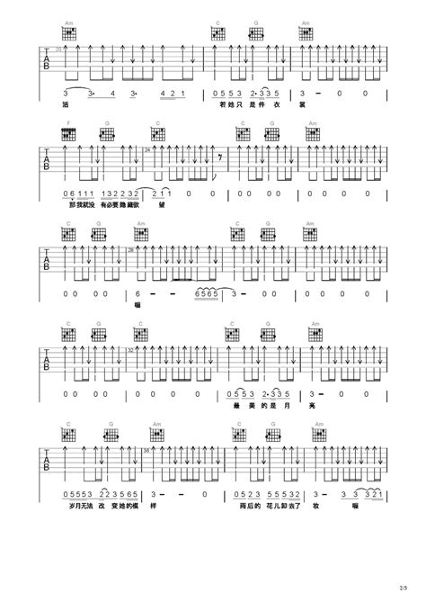 《朵儿》吉他简谱c调弹唱谱赵雷 吉他曲谱 师谦曲谱网
