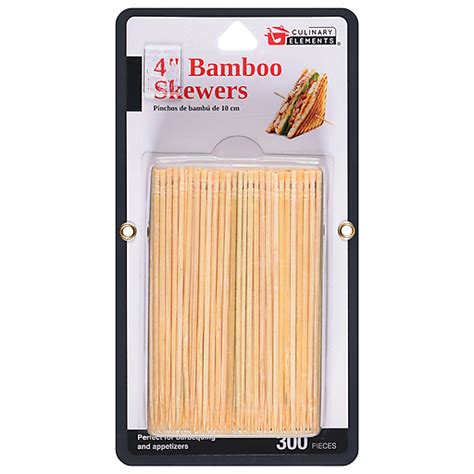 Culinary Elements 4 Inches Bamboo Skewers 300 Ea Utensils Foodtown