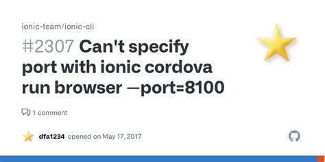 Cant Specify Port With Ionic Cordova Run Browser Port8100 · Issue