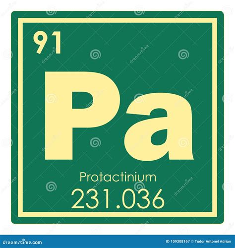 Protactinium Chemical Element Stock Illustration Illustration Of