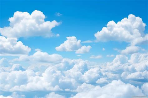 El Fondo Del Cielo Azul Con Pequeñas Nubes Nubes Blancas Y Esponjosas