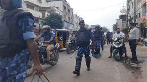 Rapid Action Force Conducts Flag March In Old City