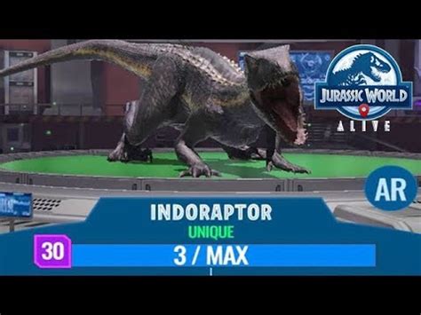UNIQUE INDORAPTOR MAX LEVEL JURASSIC WORLD ALIVE YouTube