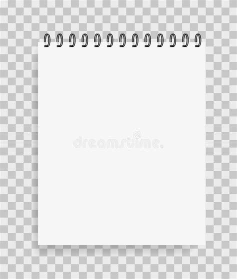 Realistic Notebook In Mockup Style Blank Notepad With Spiral Template