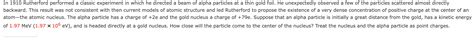 Solved In Rutherford Performed A Classic Experiment In Chegg
