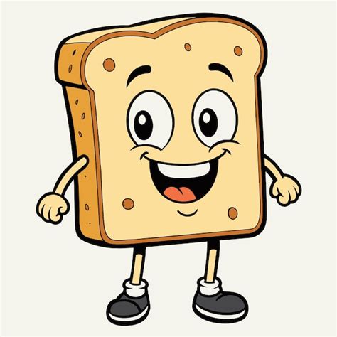 Premium Vector A Cartoon Drawing Of A Toast With A Face That Says