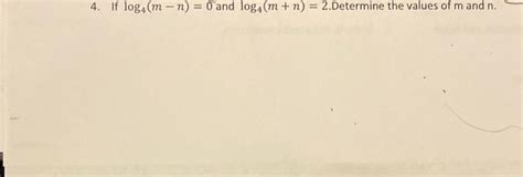 Solved If Log Mn And Log M N Determine The Chegg Com