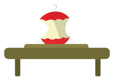Bitten Green Apple Vector Illustration Stock Vector Illustration Of