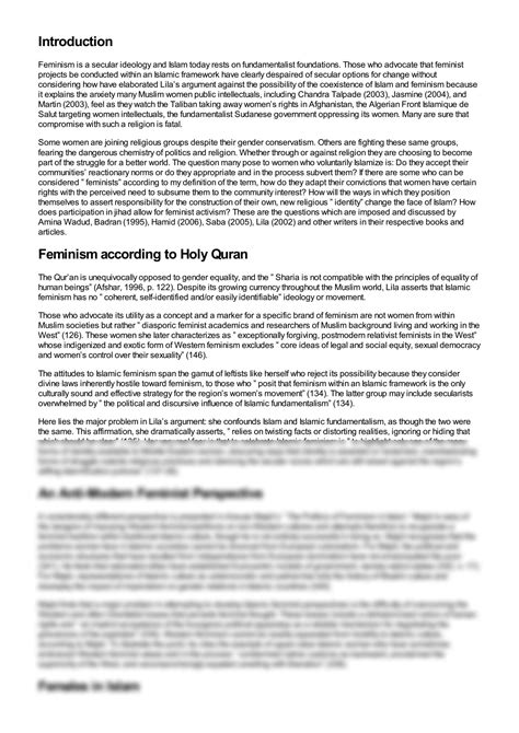 Solution Islamic Feminism An Overview Studypool