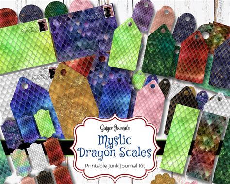 Mystic Dragon Scales Junk Journal Kit Grimoire Journal Junk Journal