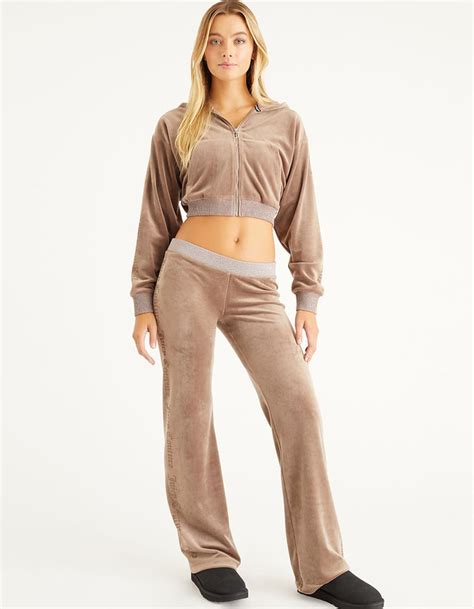 Juicy Couture Og Big Bling Womens Velour Track Pants Pewter Tillys