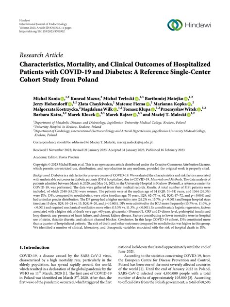 Pdf Characteristics Mortality And Clinical Outcomes Of Hospitalized