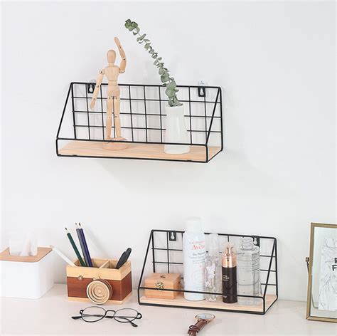 Nordic Industrial Style Wall Mounted Shelf Unit Metal Wire Floating Sh