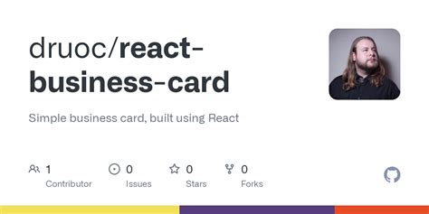 GitHub Druoc React Business Card Simple Business Card Built Using React