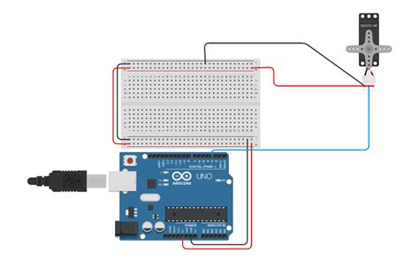 Circuit Design Manejo De Servomotor Tinkercad