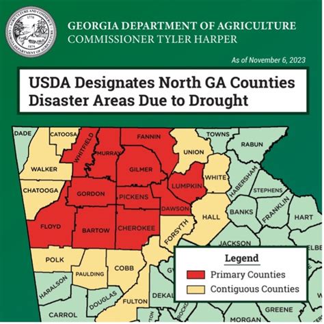 11 North Georgia Counties Designated As Primary Natural Disaster Areas
