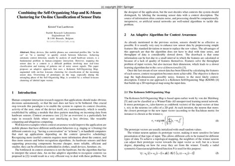 pdf combining the kohonen self organizing map and k means for on line