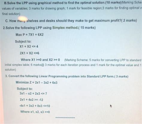 Solved Bsolve The Lpp Using Graphical Method To Find The