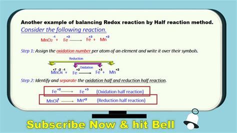Half Reaction Method For Balancing Redox Reaction Redox Reactions