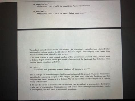 Solved This Project Is To Implement The Class Of Rational Chegg Com