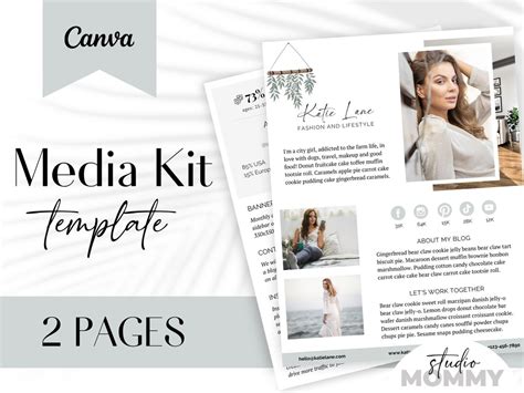 Boho Media Kit Template Canva Influencer Media Kit Content Creator