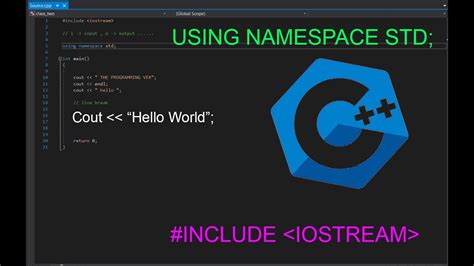 Iostream And Namespace Std In C Tutorial 02 Cout Output In C