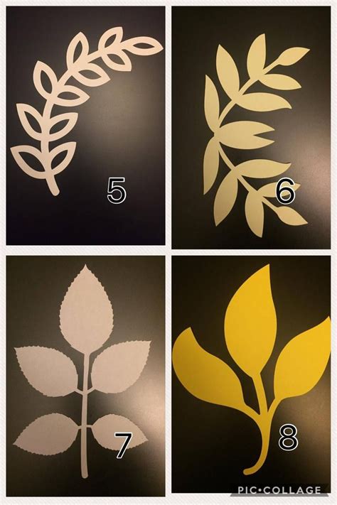 Paper Flower Leaves Stem Leaves Vines Paper Leaves Leaf Etsy Paper