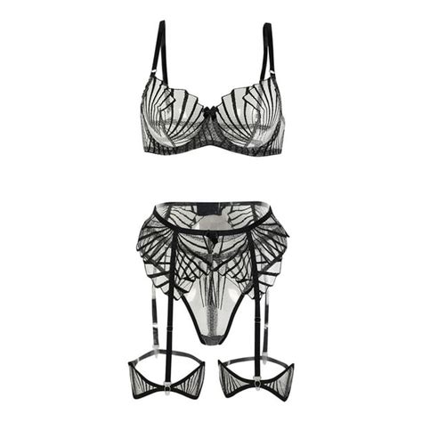 Gibobby Conjunto Ropa Interior Mujer Conjunto De Lencería De Malla