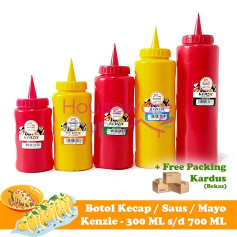 Jual Botol Kecap Saus Tempat Saos Mayo Sauce Cuka Kenzie Botol Mayonaise Tutup Lancip