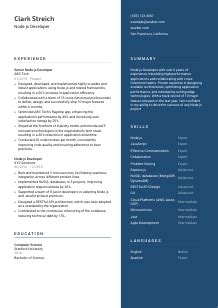 Node Js Developer Resume Example