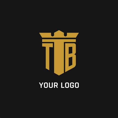 Tb Initial Logo With Shield And Crown Style 24302629 Vector Art At Vecteezy