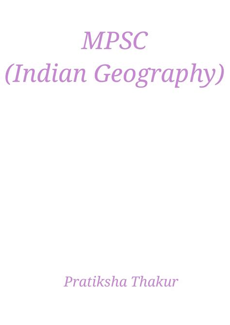 Mpsc Indian Geography Pdf