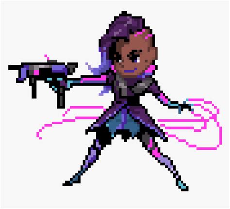 Sombra Pixel Art Spray Overwatch Sombra Pixel Spray Hd Png Download