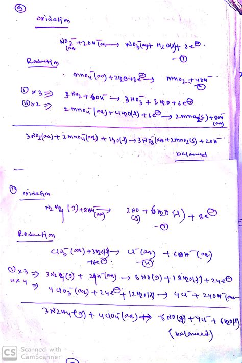 [solved] Balancing Redox Equations In Basic Solutions Balance The