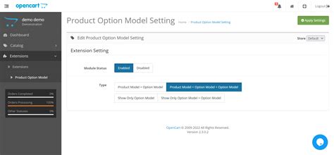 Product Option Model Documentation